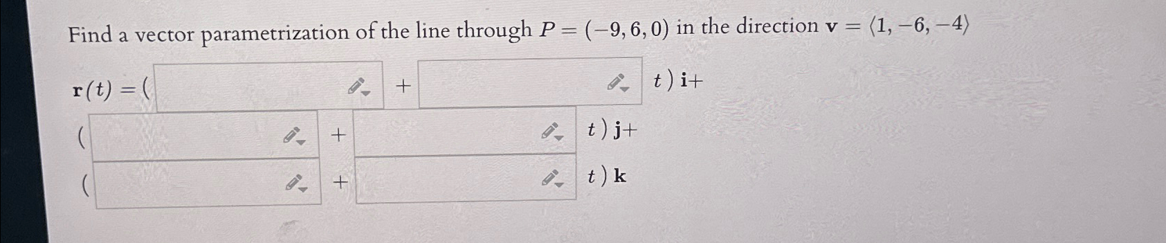 Solved Find a vector parametrization of the line through | Chegg.com