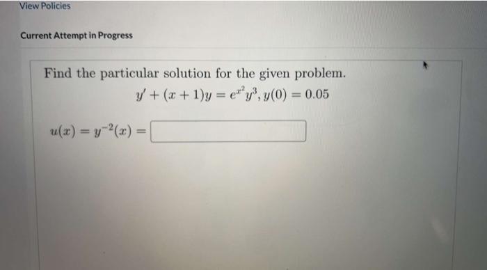Solved Find the particular solution for the given problem. | Chegg.com