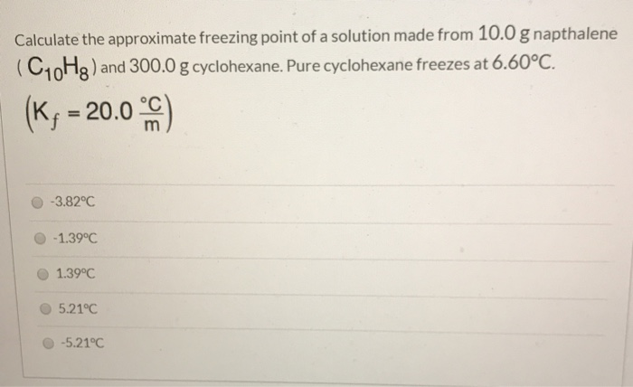 Solved Calculate the approximate freezing point of a | Chegg.com