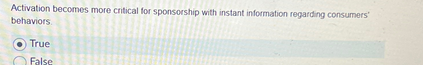 Solved Activation becomes more critical for sponsorship with | Chegg.com