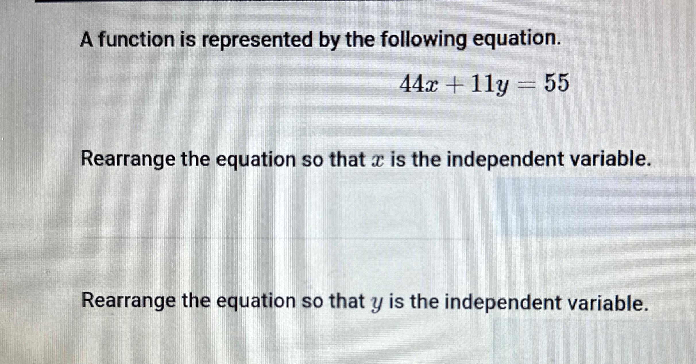 Solved A function is represented by the following | Chegg.com