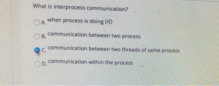 Solved What Is Interprocess Communication A When Process