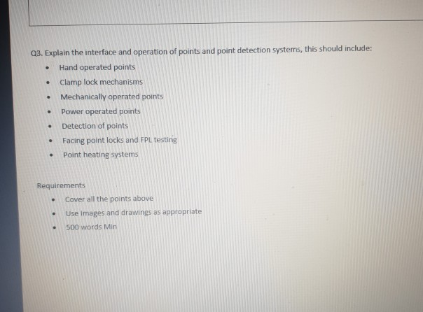 Solved . Q3. Explain the interface and operation of points | Chegg.com