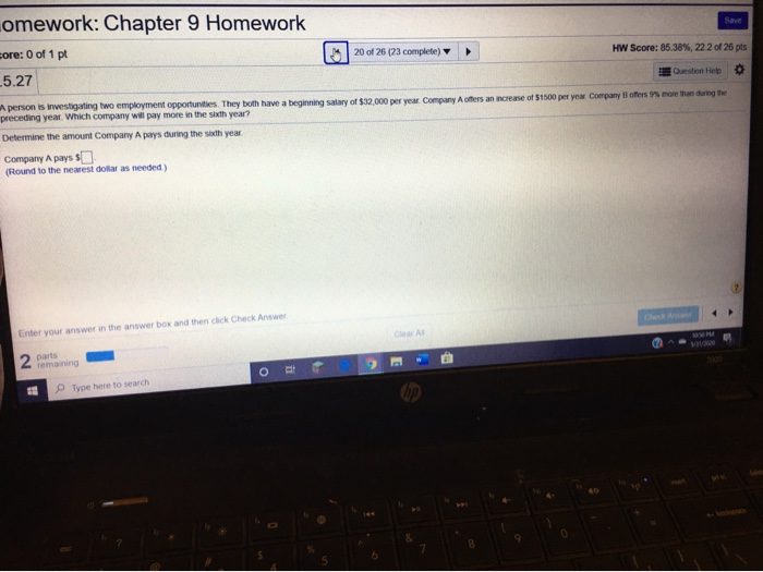 Solved Omework Chapter 9 Homework Save Core 0 Of 1 Pt 20
