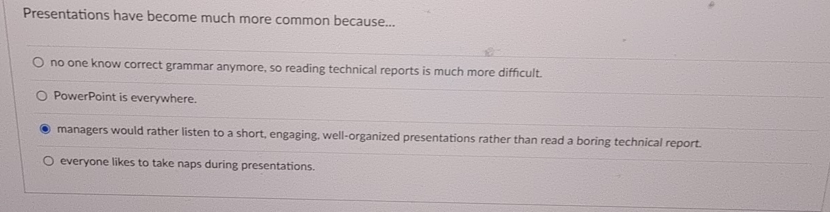 Solved Presentations have become much more common | Chegg.com