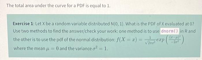 Solved The total area under the curve for a PDF is equal to | Chegg.com