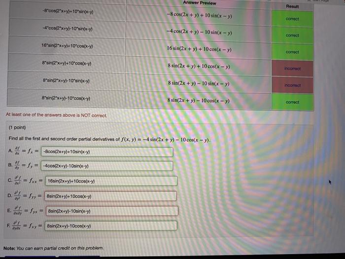 Solved I got only parts wrong for the following | Chegg.com