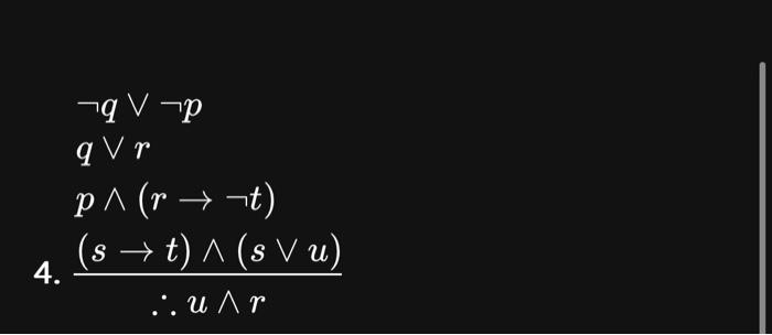 Solved p∧(r→¬t) | Chegg.com