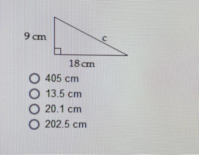 Solved 405 cm 13.5 cm 20.1 cm 202.5 cm | Chegg.com