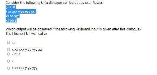 Solved Consider the following Unix dialogue carried out by | Chegg.com