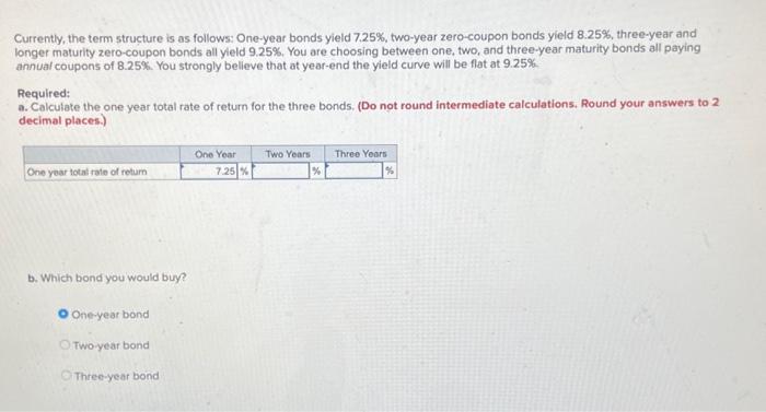Solved Currently, the term structure is as follows: One-year | Chegg.com