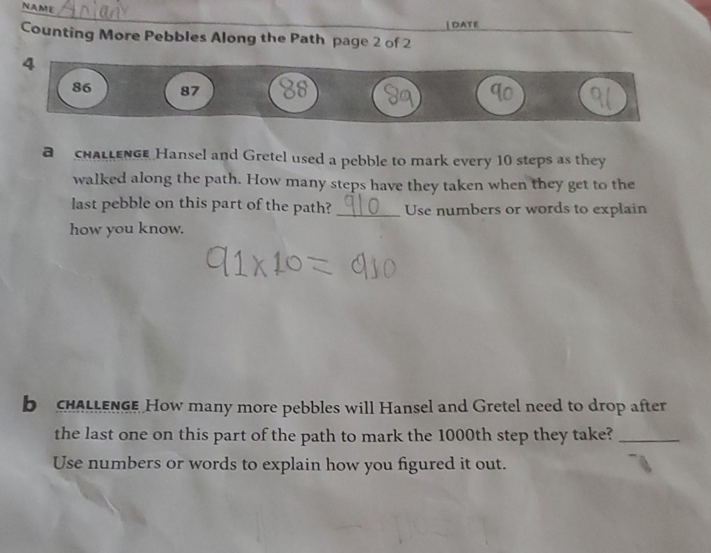 Solved Counting More Pebbles Along the Path page 2 of 2 | Chegg.com