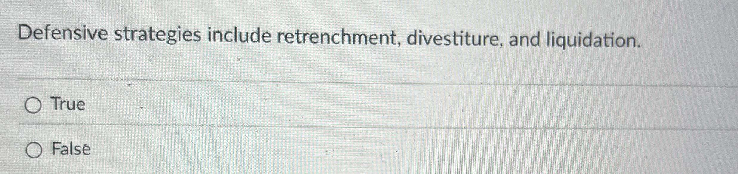 Solved Defensive strategies include retrenchment, | Chegg.com