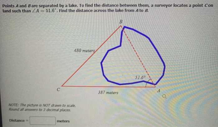 Solved Points A and Bare separated by a lake. To find the | Chegg.com