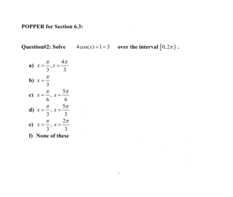 Solved Popper For Section 6 3 Question 2 Solve