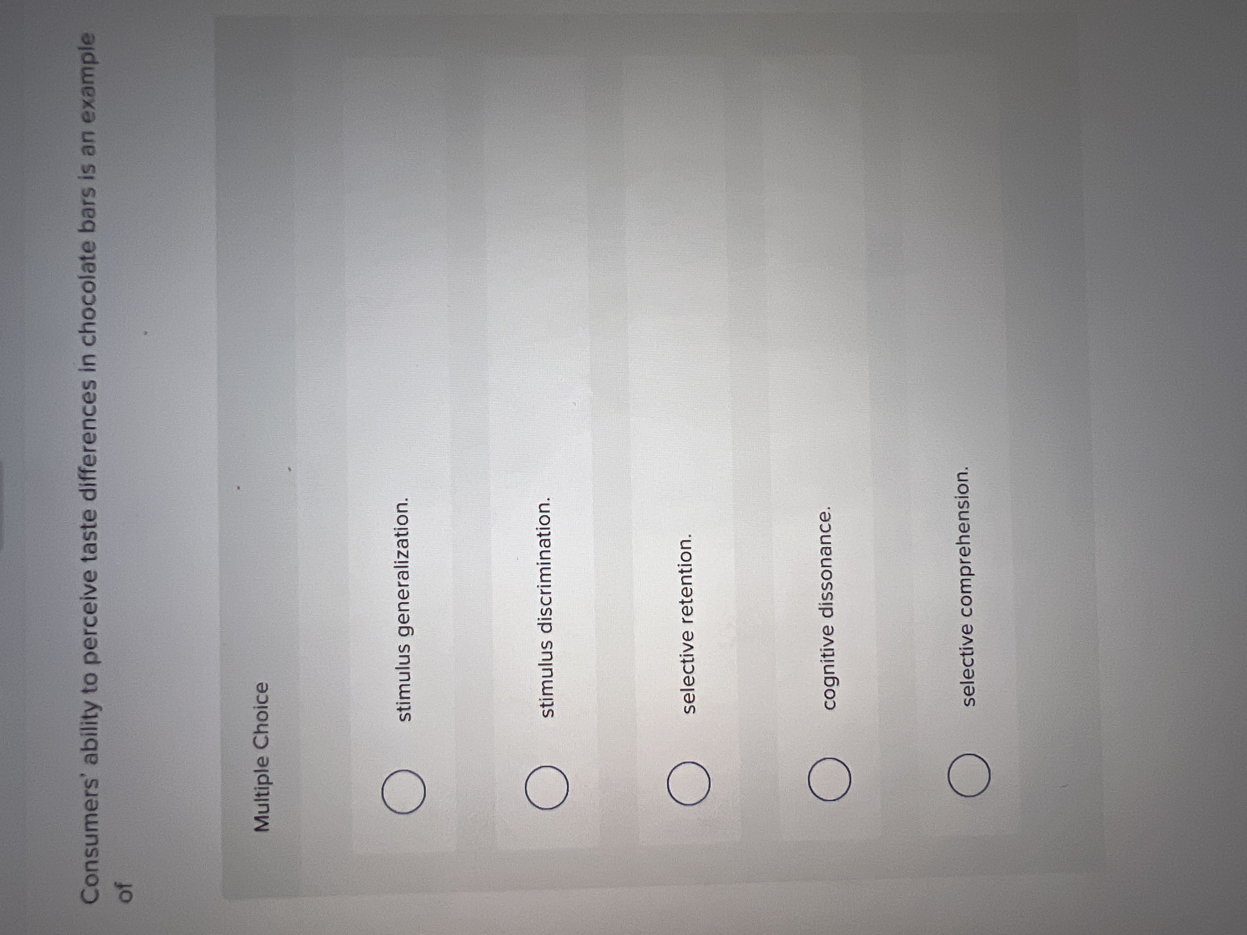 Solved Consumers' ability to perceive taste differences in | Chegg.com