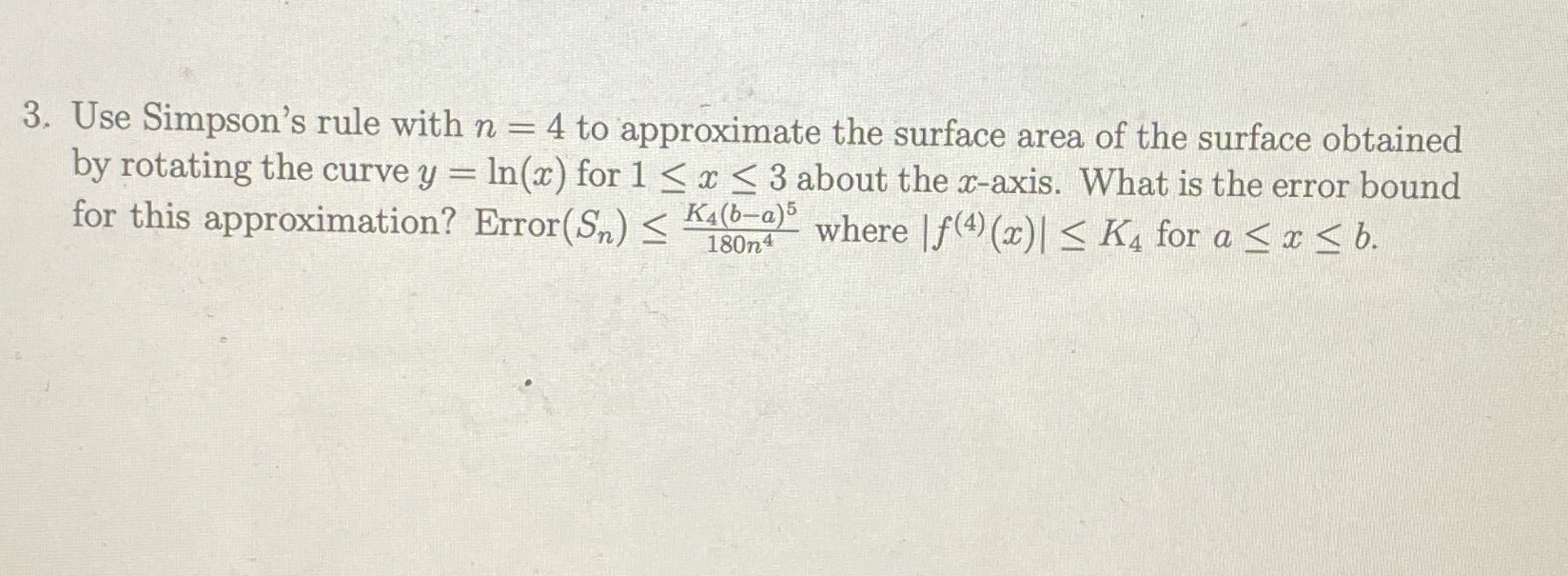 Solved Use Simpson's rule with n=4 ﻿to approximate the | Chegg.com