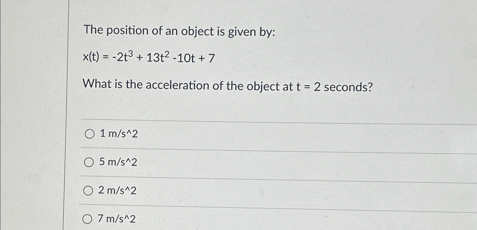 Solved The position of an object is given | Chegg.com