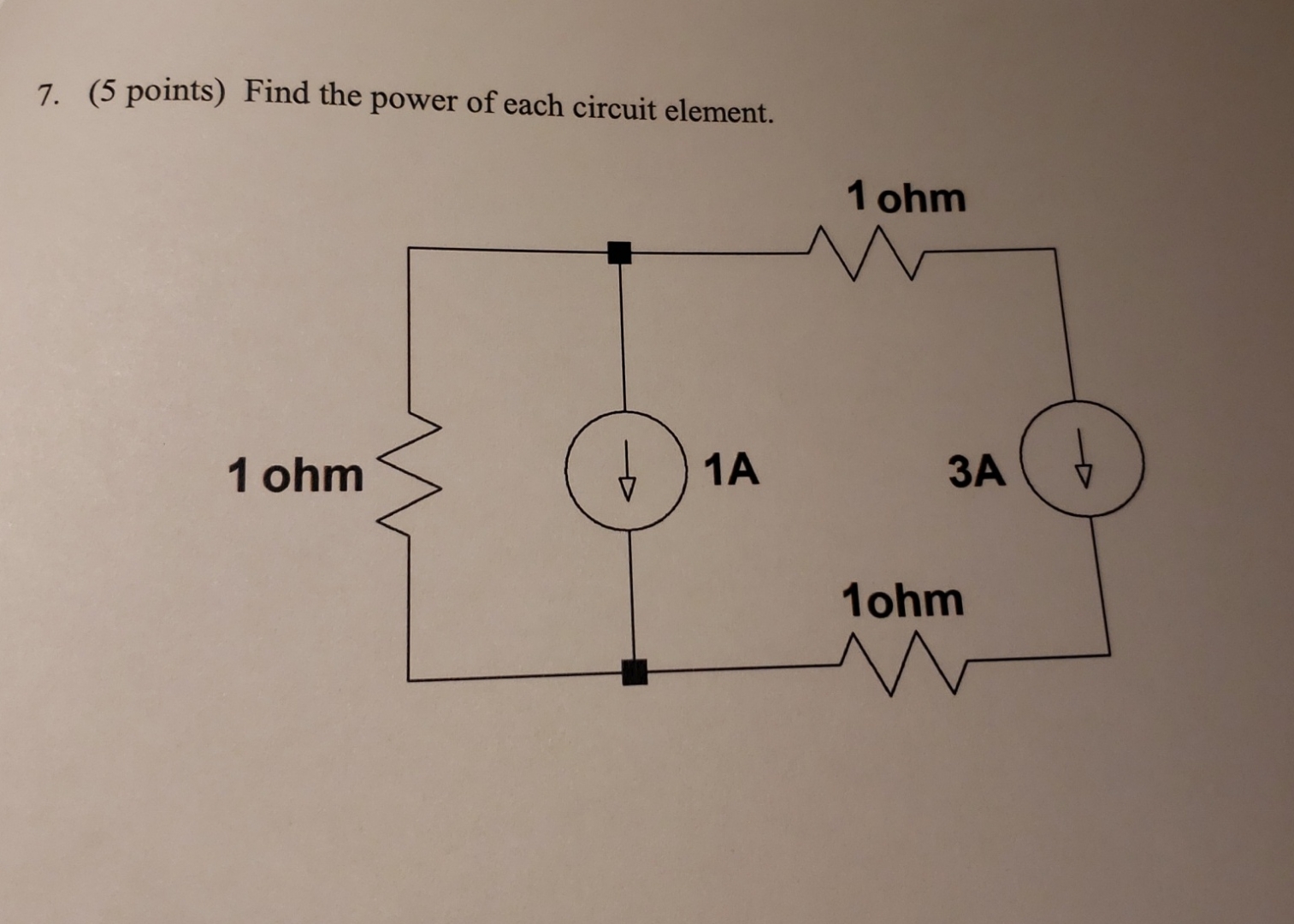 Solved (5 ﻿points) ﻿Find the power of each circuit element. | Chegg.com