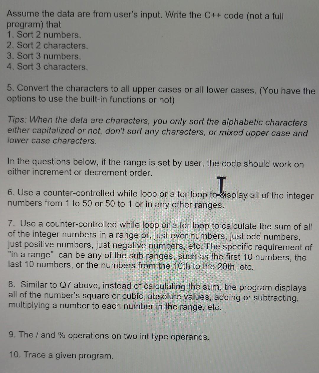 Solved please answer all 10 questions step by step. I will | Chegg.com