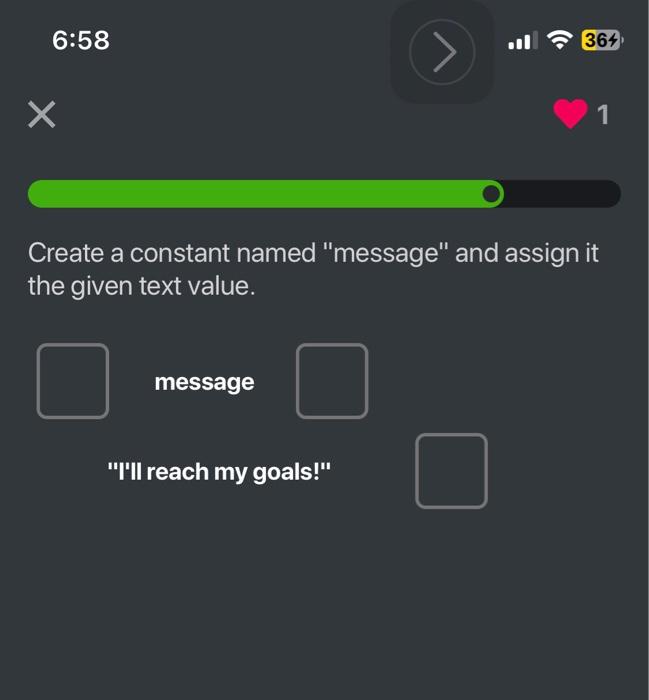 Solved Create a constant named "message" and assign it the | Chegg.com