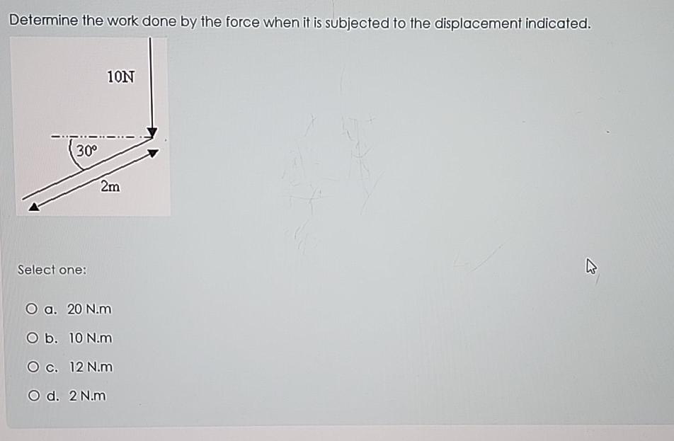 Solved Determine the work done by the force when it is | Chegg.com