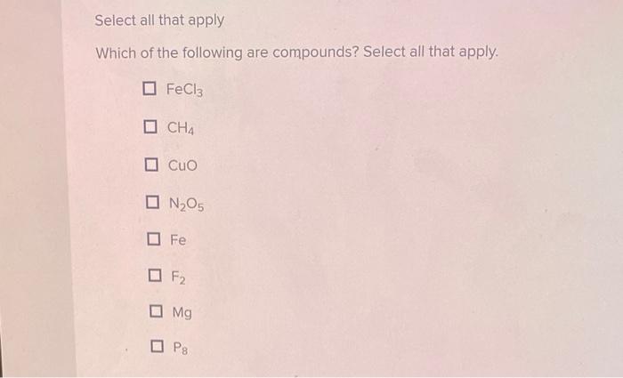 Solved Select all that apply Which of the following are | Chegg.com
