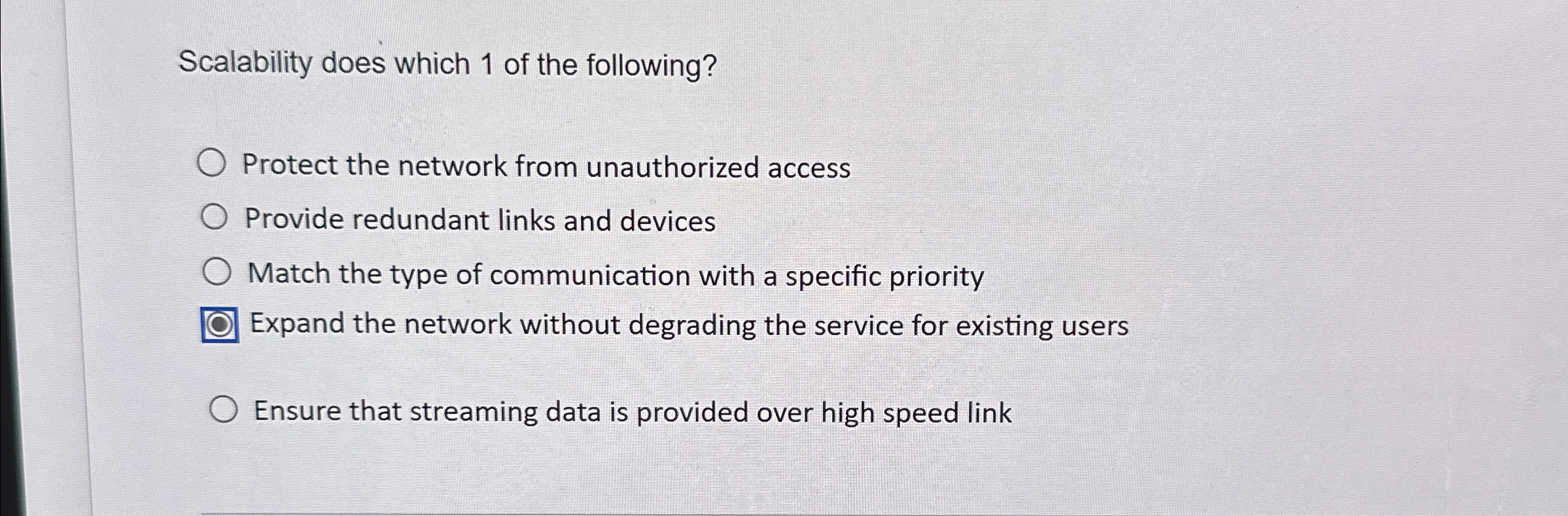 Solved Scalability does which 1 ﻿of the following?Protect | Chegg.com