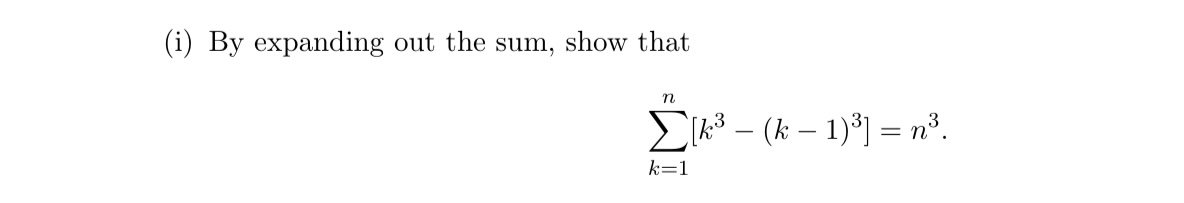 Solved (i) ﻿By expanding out the sum, show | Chegg.com