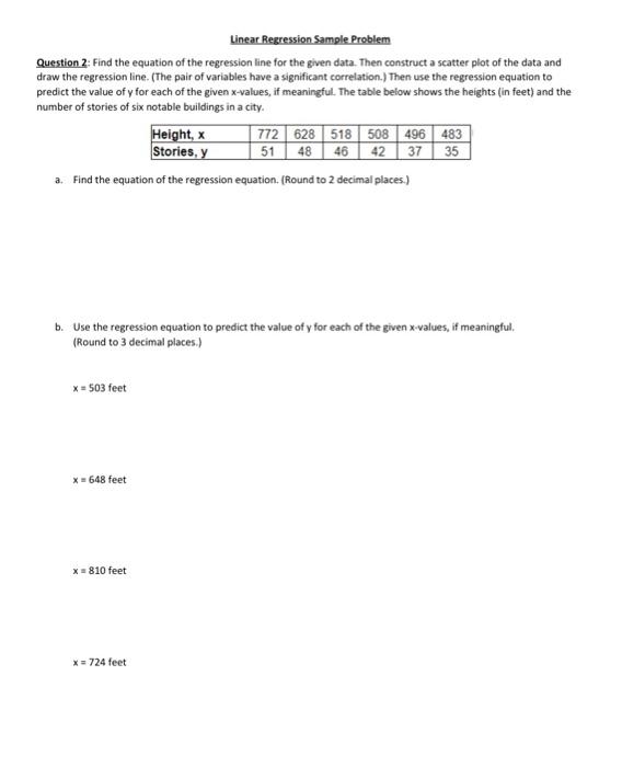 Solved Scatter Plot & Correlation Sample Problem Question 1: | Chegg.com