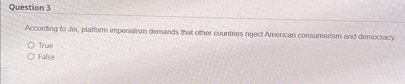 Solved Question 3According to Jin, platform imperialism | Chegg.com