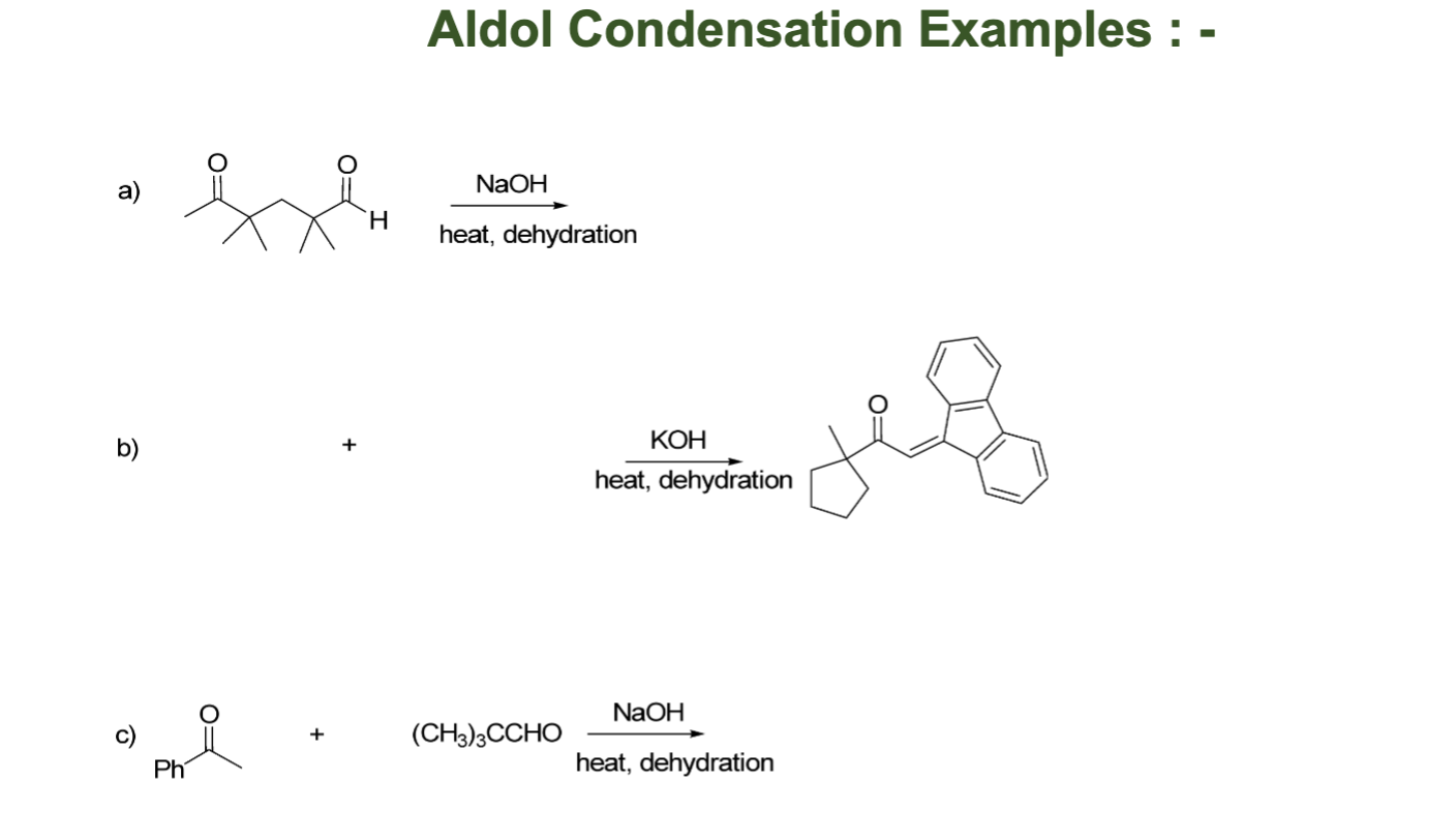 Solved Aldol Condensation Examples : Please complete the | Chegg.com