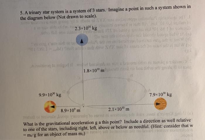 Solved 5. A trinary star system is a system of 3 stars. | Chegg.com