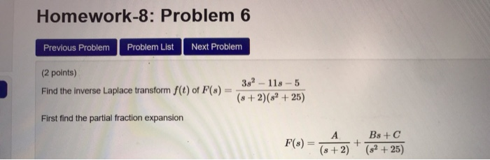 Solved Homework 8 Problem 6 Previous Problem Problem List 0240