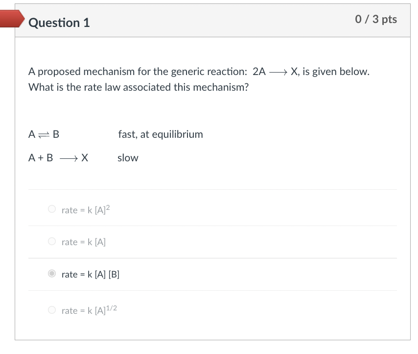 Solved Question 1A proposed mechanism for the generic | Chegg.com