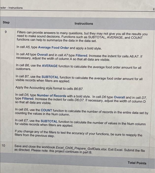 YO19_Excel_Ch06_Prepare_PartA_Golf_Data Project | Chegg.com
