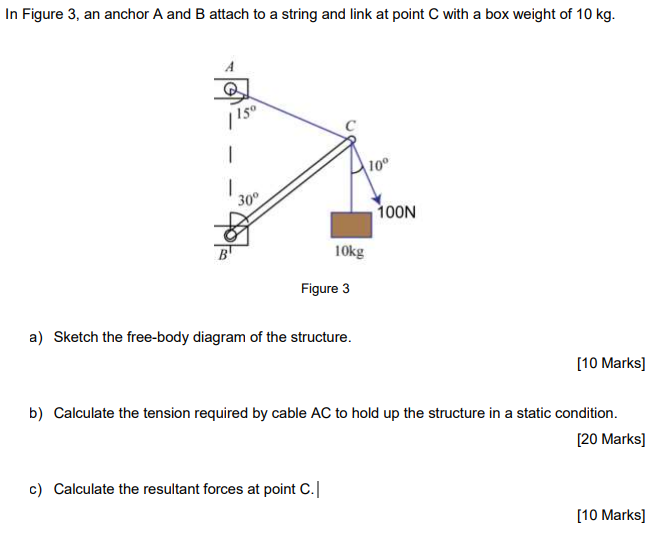 Solved In Figure 3 , ﻿an anchor A and B ﻿attach to a string | Chegg.com