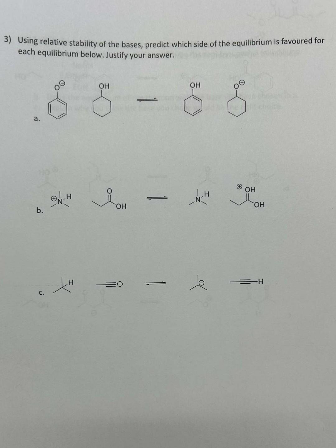 Solved 3) Using relative stability of the bases, predict | Chegg.com