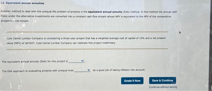 Solved Another method to deal with the unequal life problem | Chegg.com