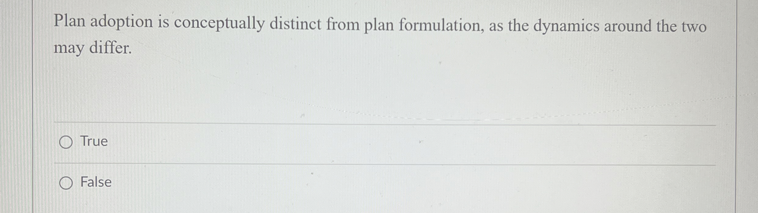 Solved Plan adoption is conceptually distinct from plan | Chegg.com