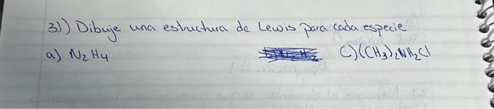 Solved 3)) Dibuje una estructura de Lewis para cada especie | Chegg.com