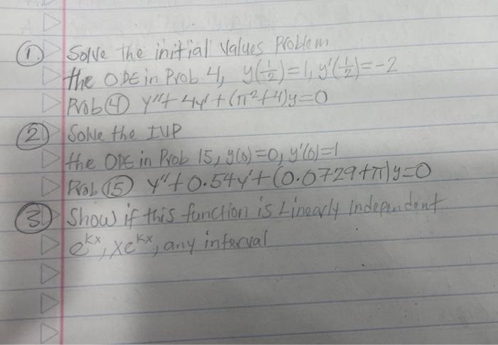 Solved (1.) Solve the initial values problem the ODE in Prob | Chegg.com
