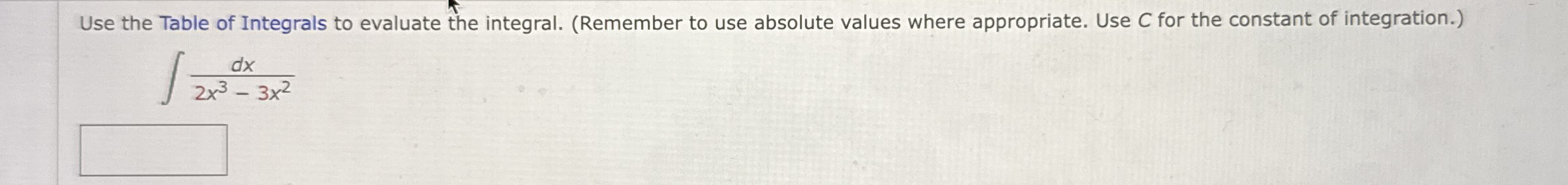 Solved Use the Table of Integrals to evaluate the integral. | Chegg.com
