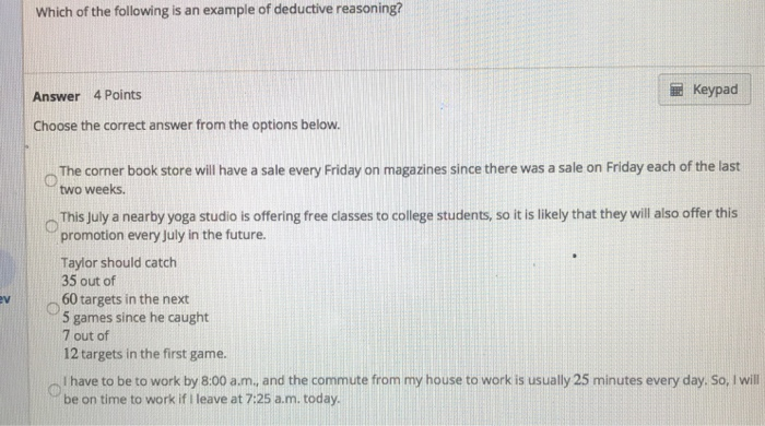 Which Option Is An Example Of Deductive Reasoning