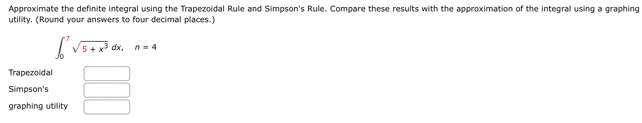 Approximate the definite integral using the | Chegg.com