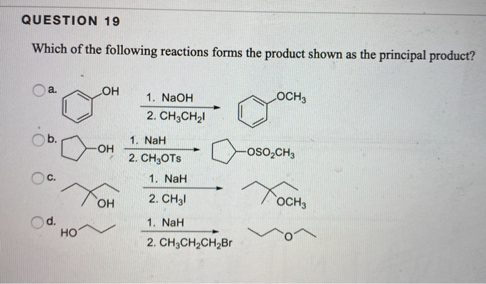 Solved QUESTION 19 Which of the following reactions forms | Chegg.com