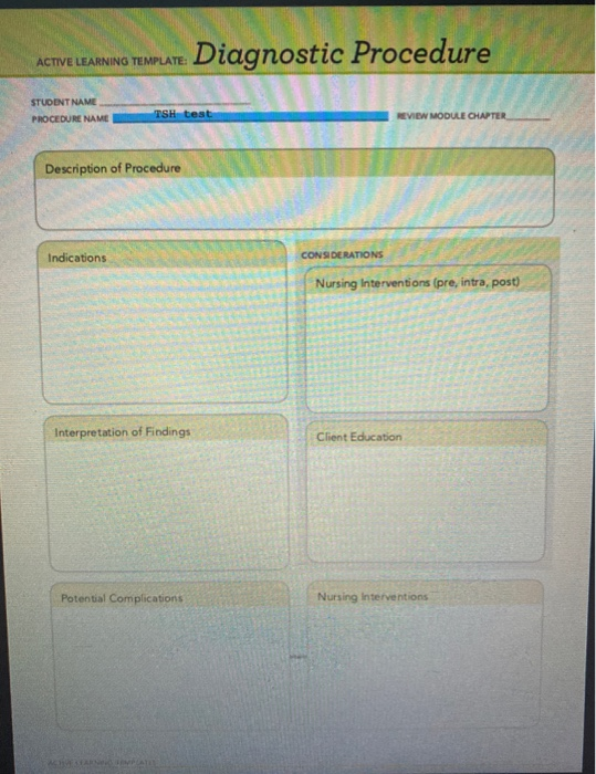 Solved ACTIVE LEARNING TEMPLATE: Diagnostic Procedure | Chegg.com