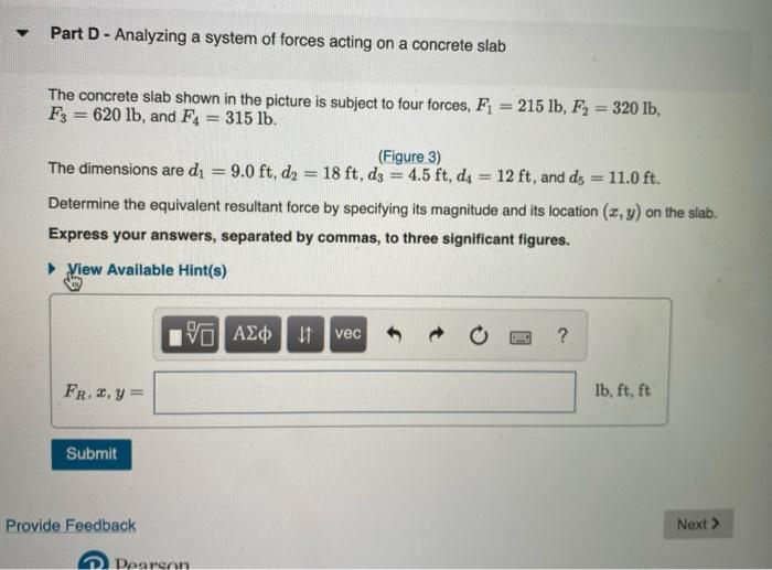 Solved Figure 3 of 3Part D - Analyzing a system of forces | Chegg.com