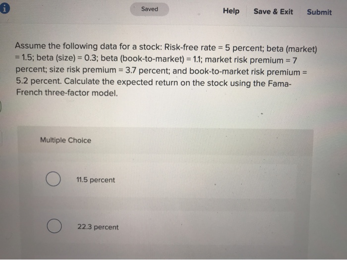 Solved Saved Help Save & Exit Submit Assume the following | Chegg.com
