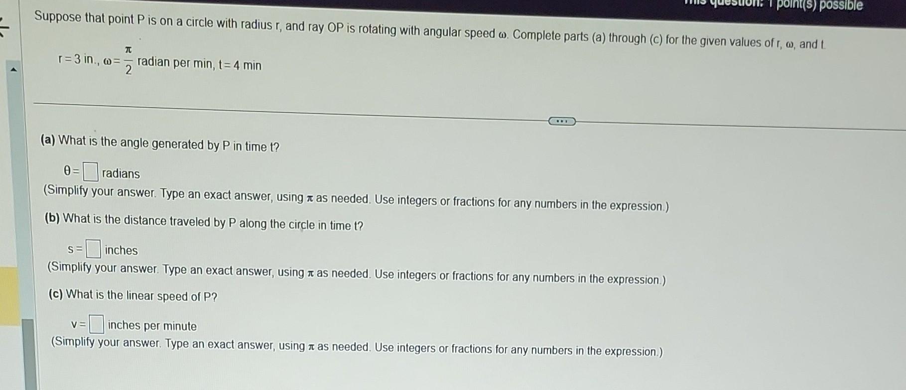 Solved Suppose that point P is on a circle with radius r, | Chegg.com